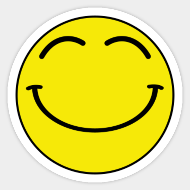 Super Happy smiling Face Emoticon - Smiling Face - Sticker | TeePublic