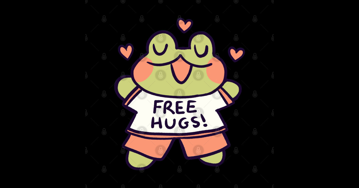 Free Hug Frog - Free Hugs - Sticker | TeePublic
