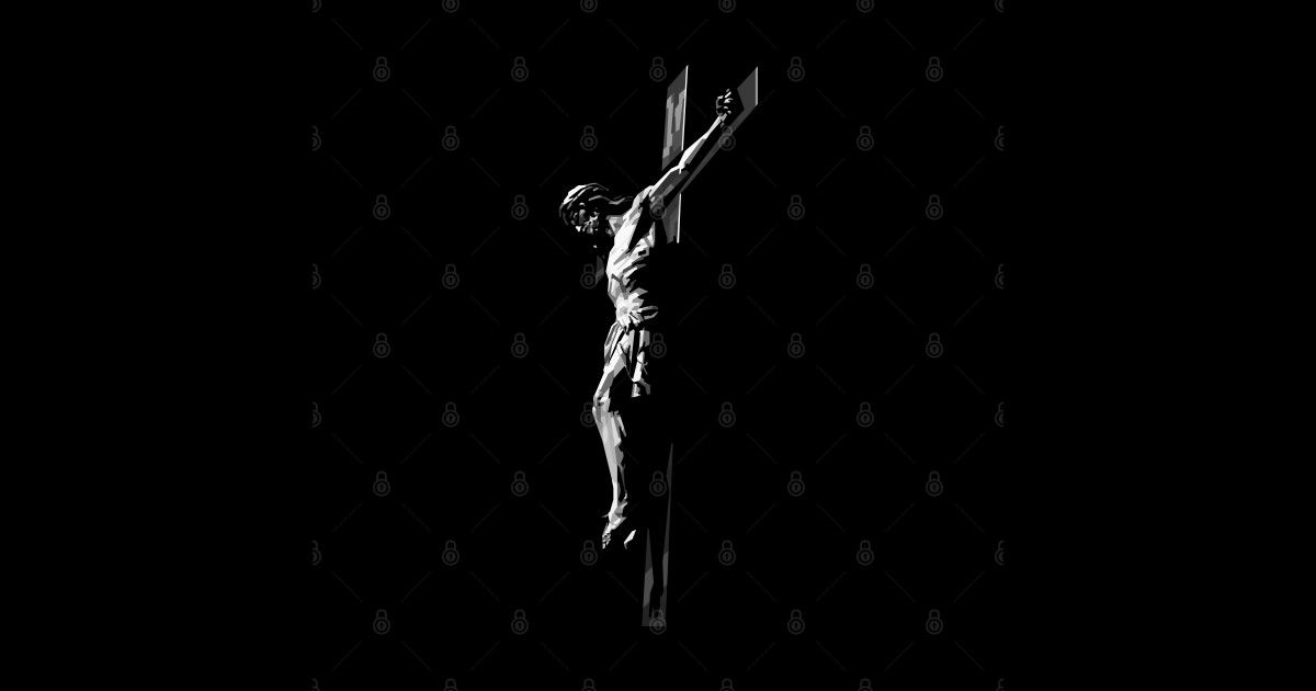 Crucifixion of Jesus Christ in Grayscale - Jesus Christ - Sticker ...