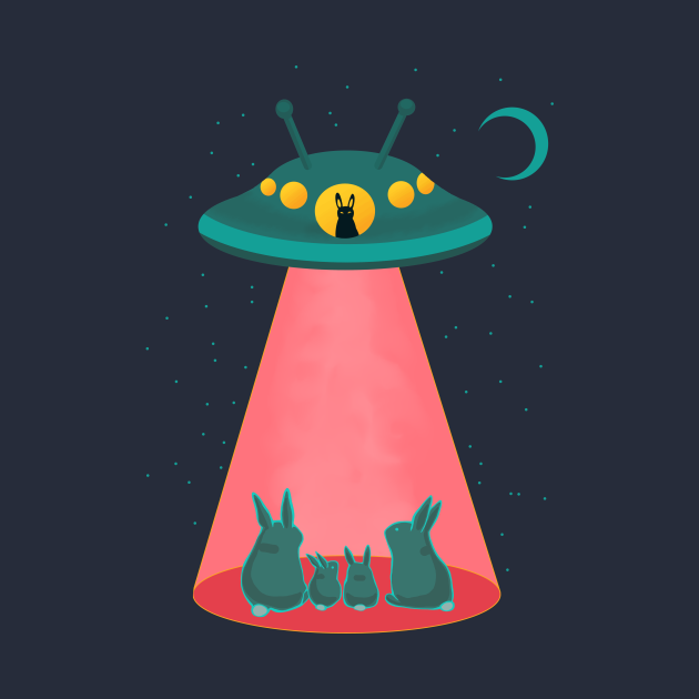 Alien Bunnies and Space Ship with Cute Sci Fi Rabbits - Alien Bunnies ...