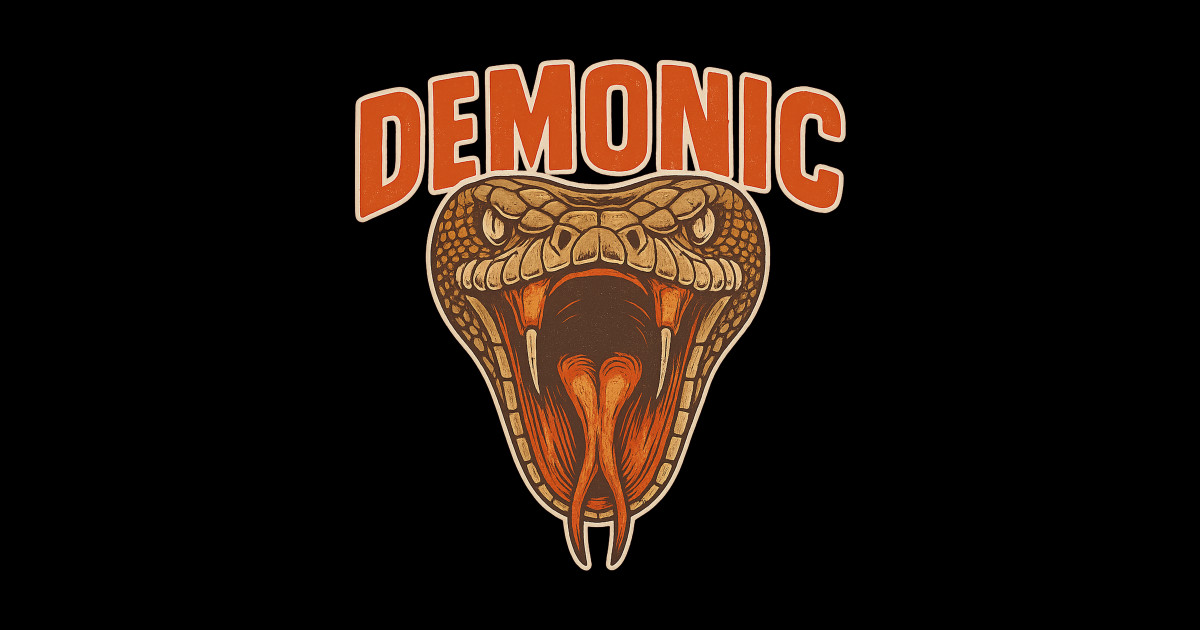 Demonic Snake Head – Vintage Venomous Serpent Art Shirt - Snake ...