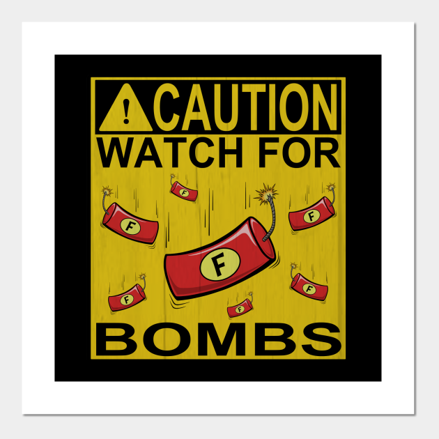 F-Bombs Dropping Funny Social Caution Novelty Gift - Dropping F Bombs ...