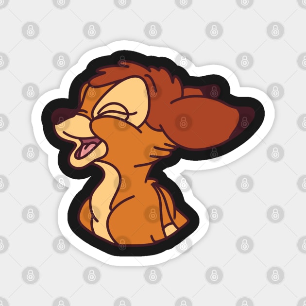 Laughing Deer - Cartoon - Magnet | TeePublic