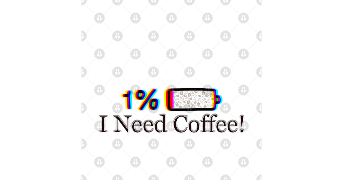Funny Coffee TShirt- Low battery! I Need Coffee! - Funny - T-Shirt ...