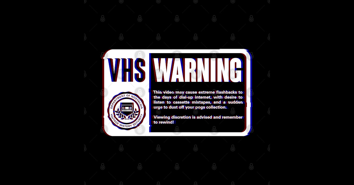 VHS Nostalgia Warning - Vintage Movie Info - Vhs - Posters and Art ...