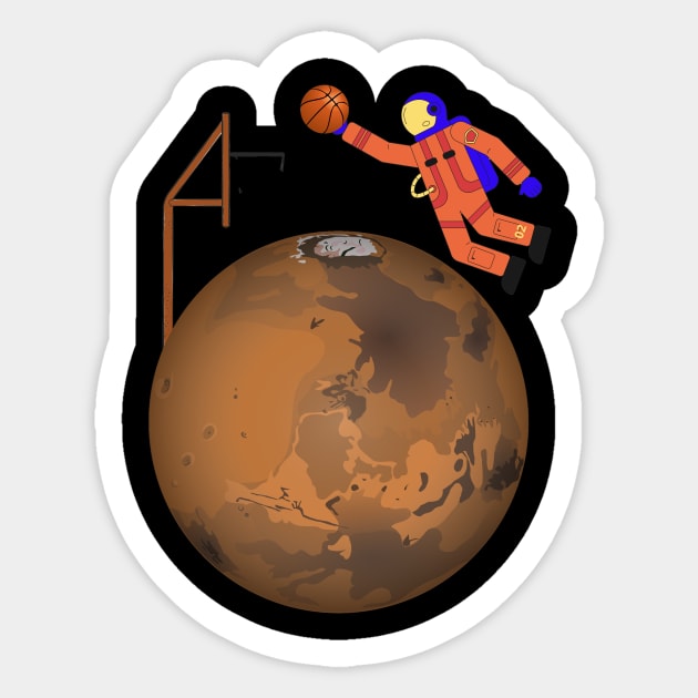 Basketball on the Moon - Basketball Player - Sticker | TeePublic