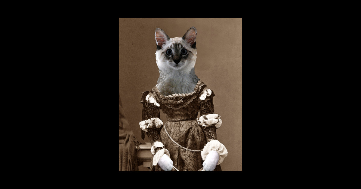 Sepia Copy of Lady of Siamese - Surreal - Sticker | TeePublic