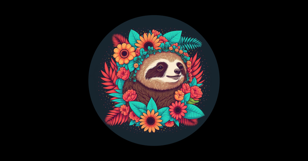 Sloth's Happy Mood: Cool and Adorable Sticker - Joyful Sloth - Sticker ...