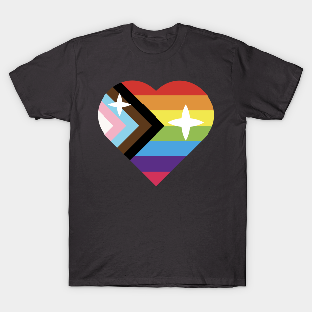 Progress Pride Heart - Lgbt - T-Shirt | TeePublic