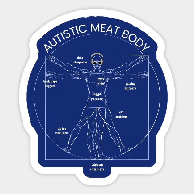 Autistic Body - Actually Autistic - Sticker | TeePublic