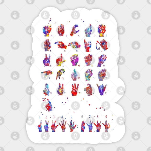 ASL sign language alphabet, - Asl - Sticker | TeePublic