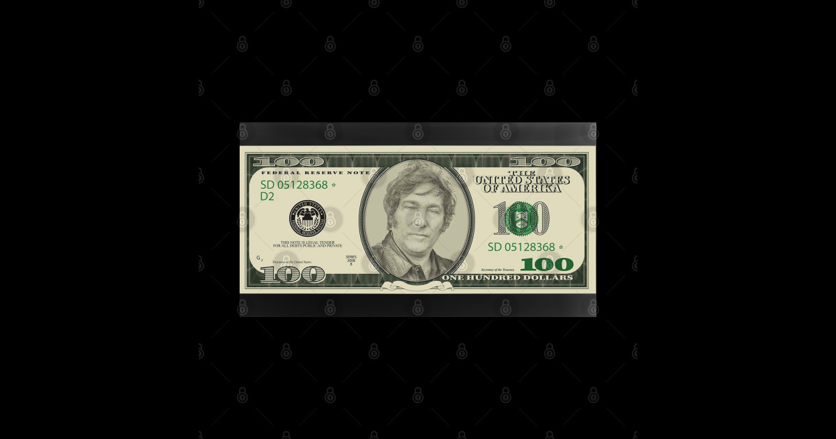 Javier Milei Featured on a Dollar Bill - Javier Milei - Sticker | TeePublic