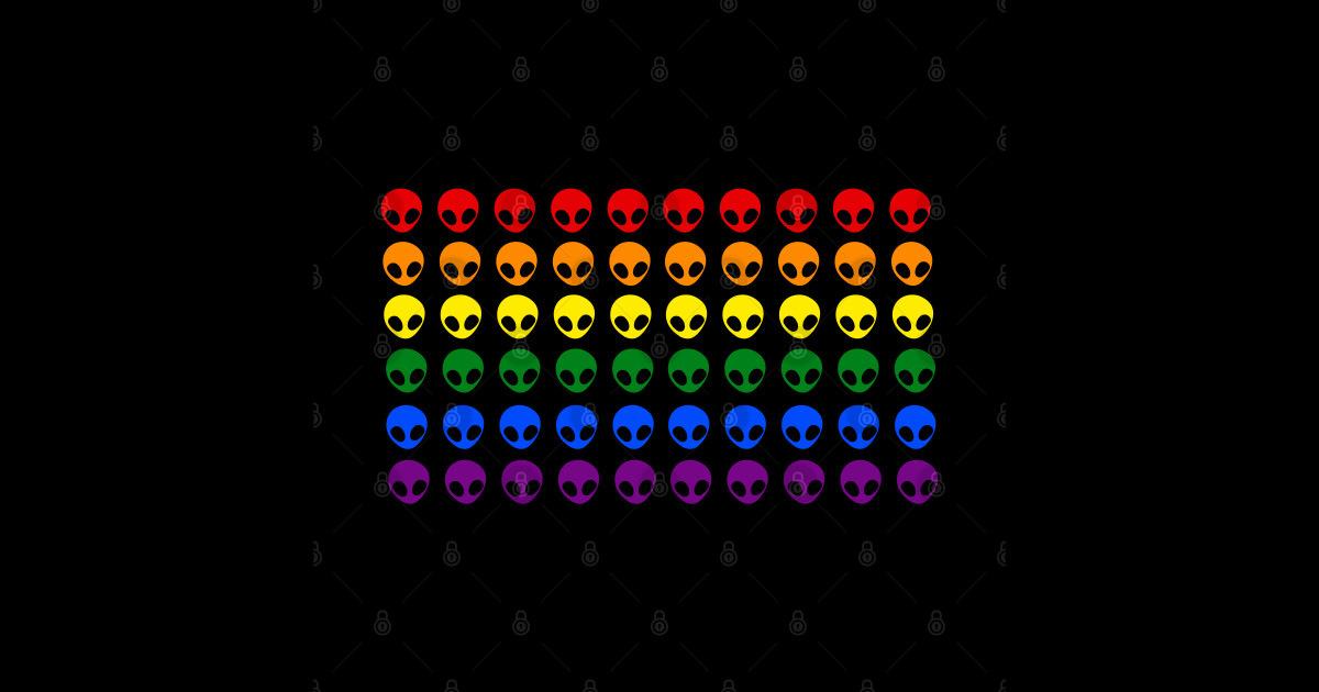 alien rainbow - Alien - Sticker | TeePublic