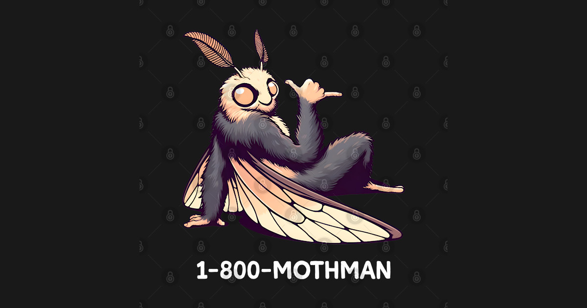 Cryptid Mothman Funny Call Me Hand Gesture Anime Mothman - Mothman - T ...