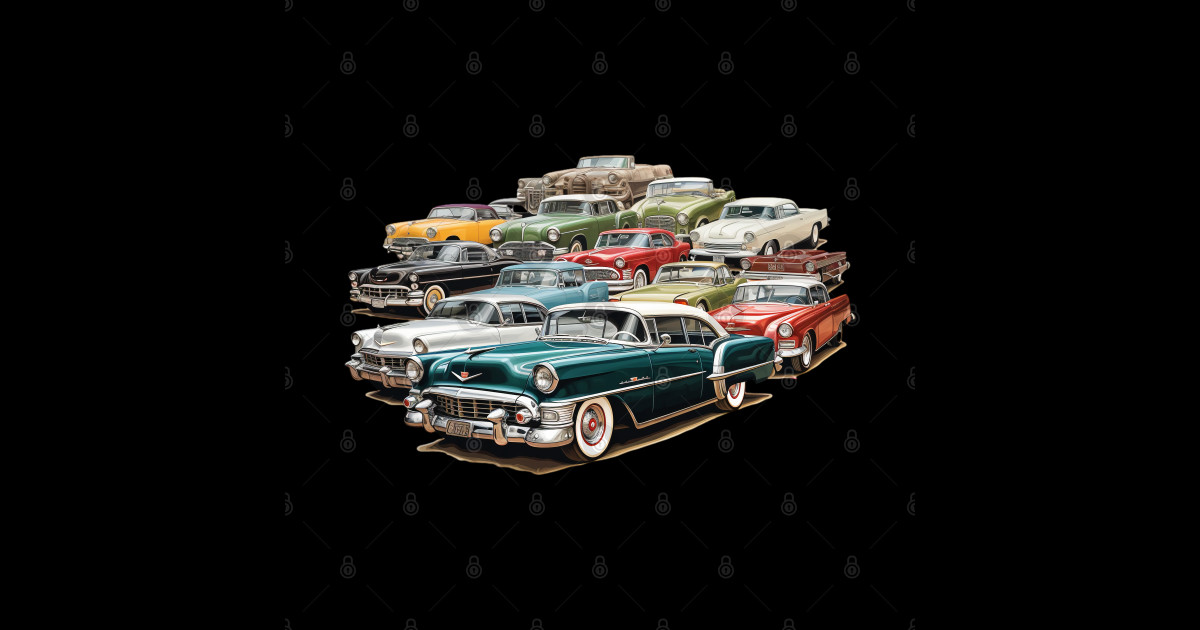 vintage car collection art - Vintage Car - Sticker | TeePublic