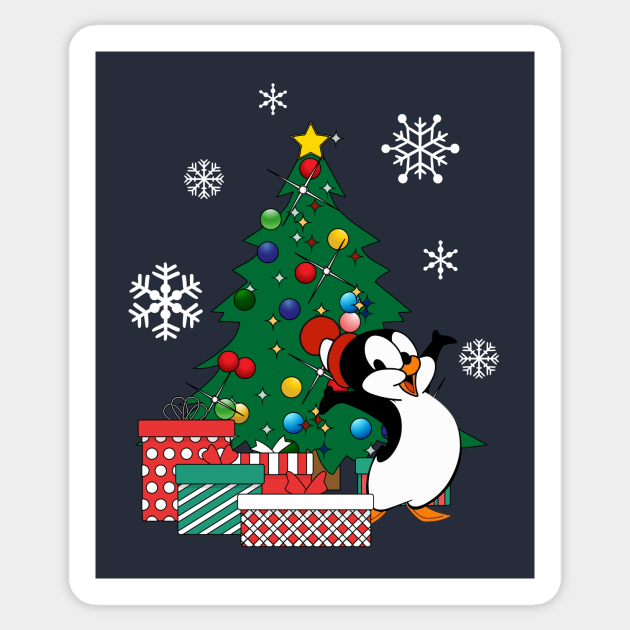 Chilly Willy Around The Christmas Tree - Chilly Willy - Sticker | TeePublic