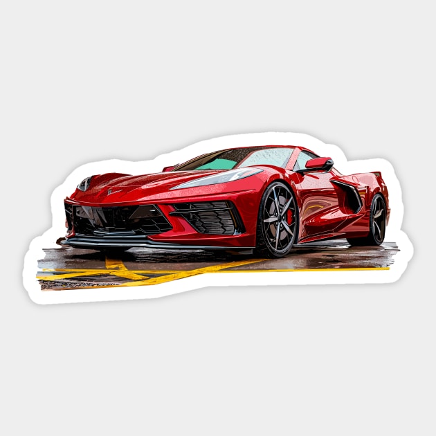 Red Mist C8 Corvette Supercar Racecar Muscle Car Torch Red Corvette C8 ...