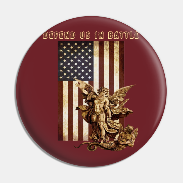 St Michael the Archangel Angel Catholic Saint United States Flag US ...