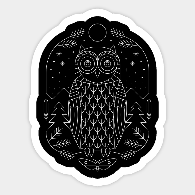 Night Life - Owl - Sticker | TeePublic