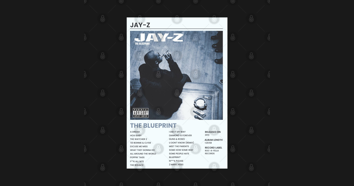 Tracklist Album Jay-Z - The Blueprint - Jay Z - T-Shirt | TeePublic
