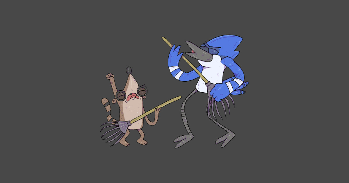 Regular Show - Mordecai and Riby Rake Guitars - Regular Show - T-Shirt ...