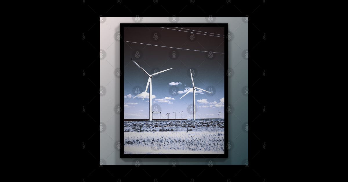 Ethereal Wind Turbines - Landsacapes - Sticker | TeePublic