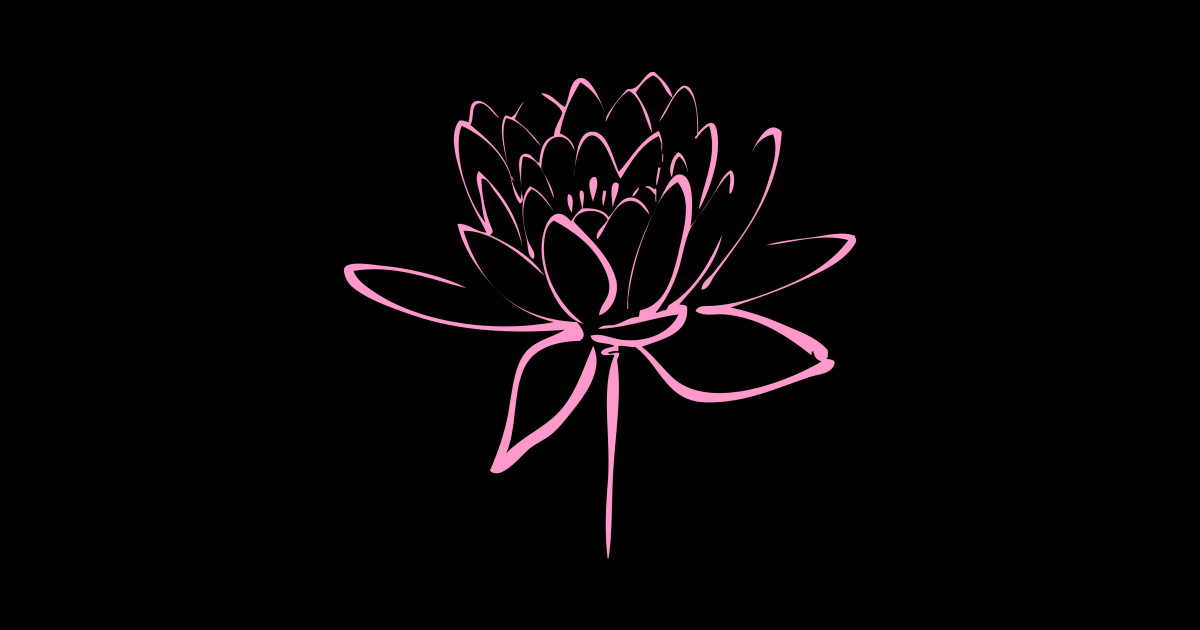 Lotus Flower Calligraphy (Pink) - Lotus - Sticker | TeePublic