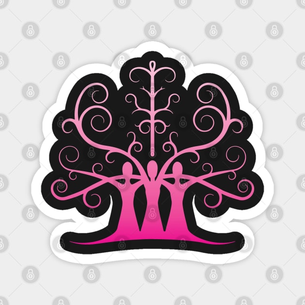 Three Sisters Tree Of Life (Pink Gradient) - Tree Of Life - Magnet ...