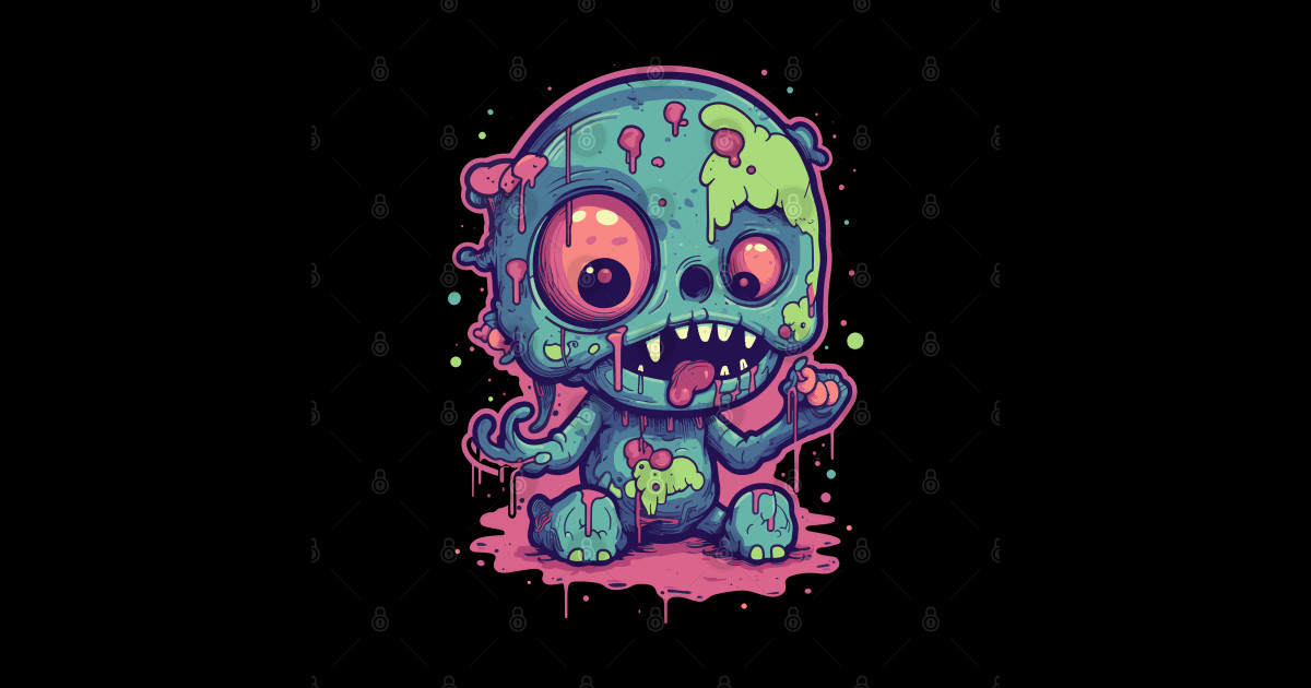 Gothic Kawaii Zombie Bunny: Playfully Macabre Graphic Design - Macabre ...