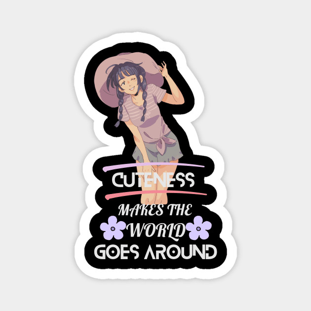 Cute Anime Girl - Anime - Magnet | TeePublic