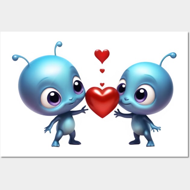 I Love You to the Moon and Back – Cute Alien Couple & Whimsical Space ...