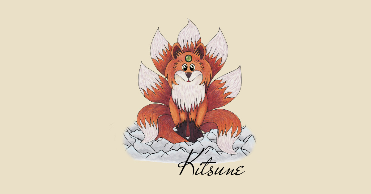 Cute Cryptid - Kitsune - Kitsune Fox - T-Shirt | TeePublic