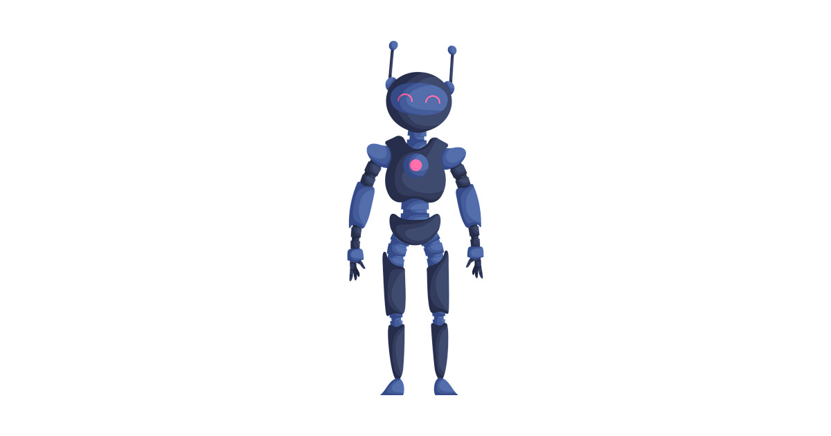 Cute girl robot dark blue - Robot Girl - T-Shirt | TeePublic