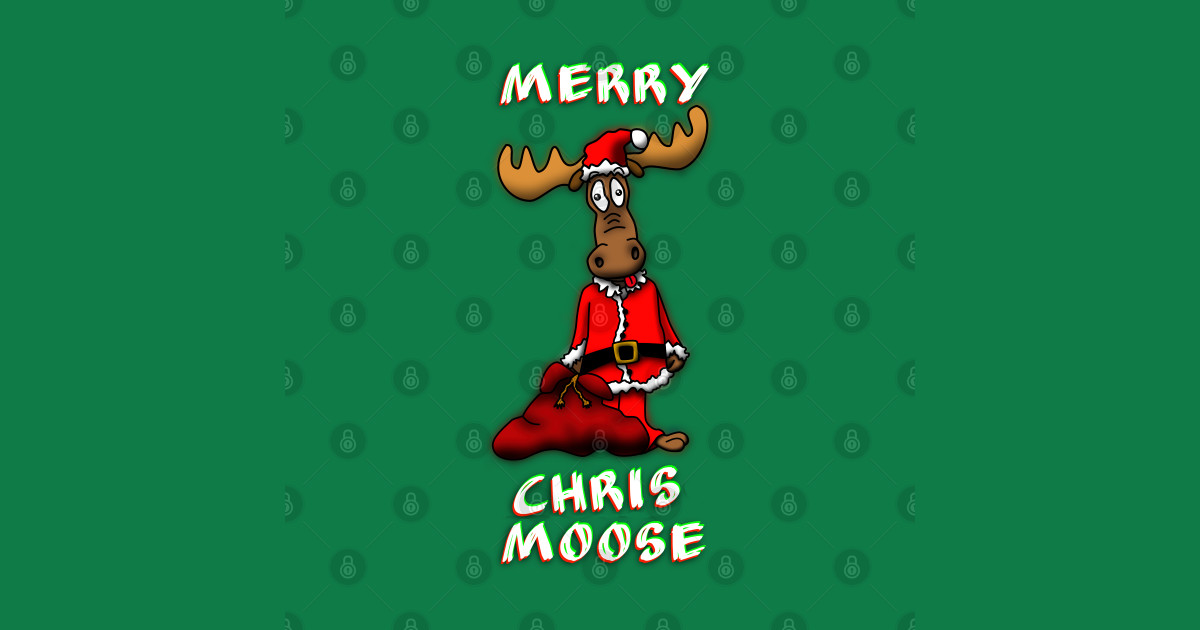 Merry Chris Moose - Merry Christmas - T-Shirt | TeePublic