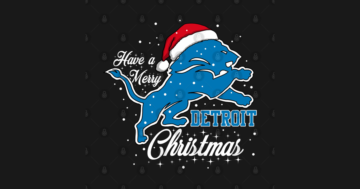 Have A Merry Detroit Christmas - Detroit Lions - T-Shirt | TeePublic