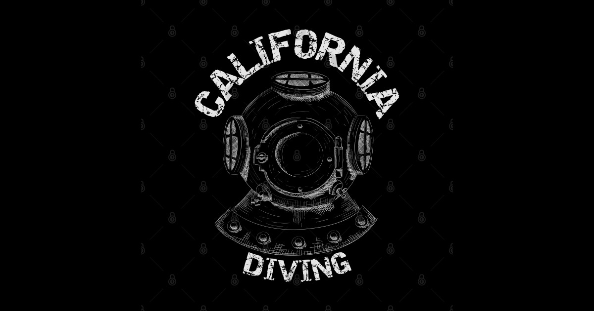 California Diving, vintage Dive Helmet - Diving - Sticker | TeePublic