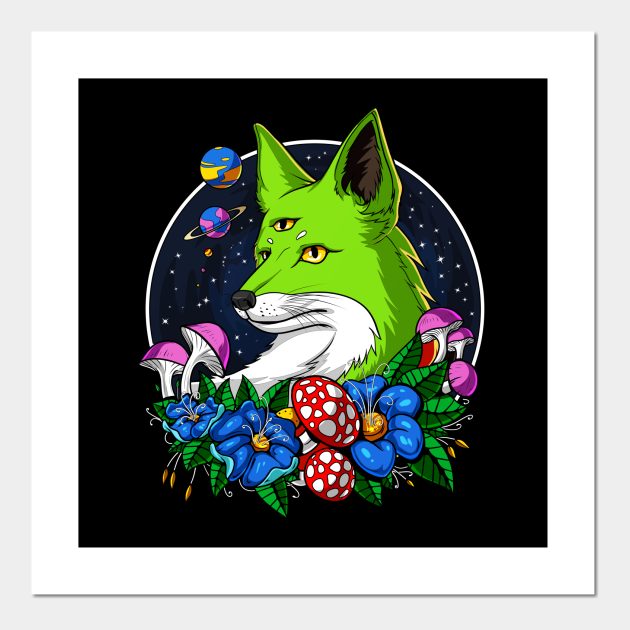 Alien Fox Third Eye Space UFO - Alien Fox - Posters and Art Prints ...