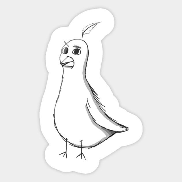 B&W Birdo - Bird - Sticker | TeePublic