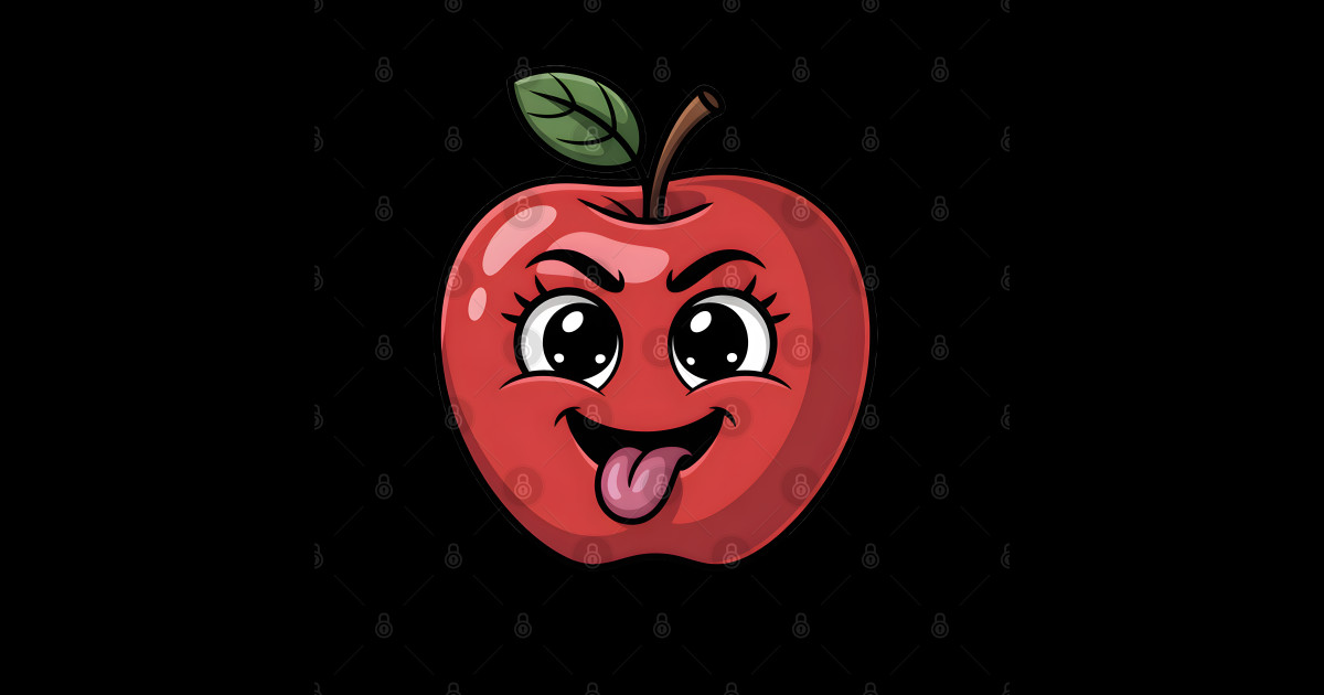 Silly Apple Face Meme Tongue Out Gen Z Brainrot Shirt - Silly Apple ...