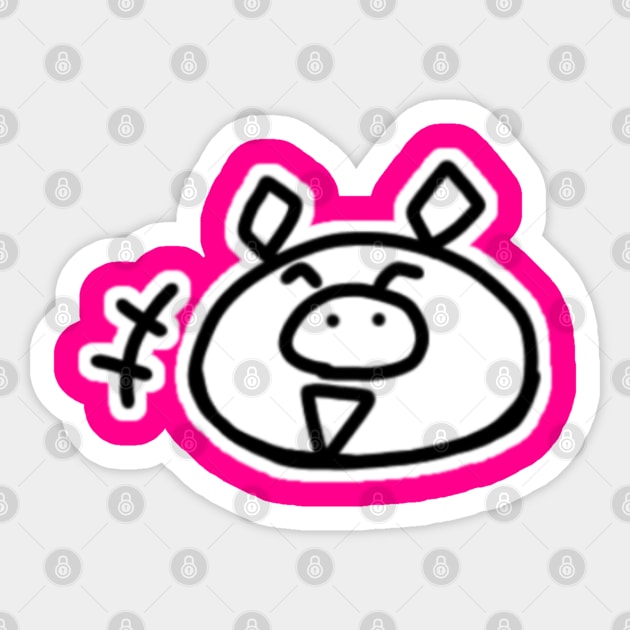Laughing Boo the kawaii pig. - Kawaii - Sticker | TeePublic