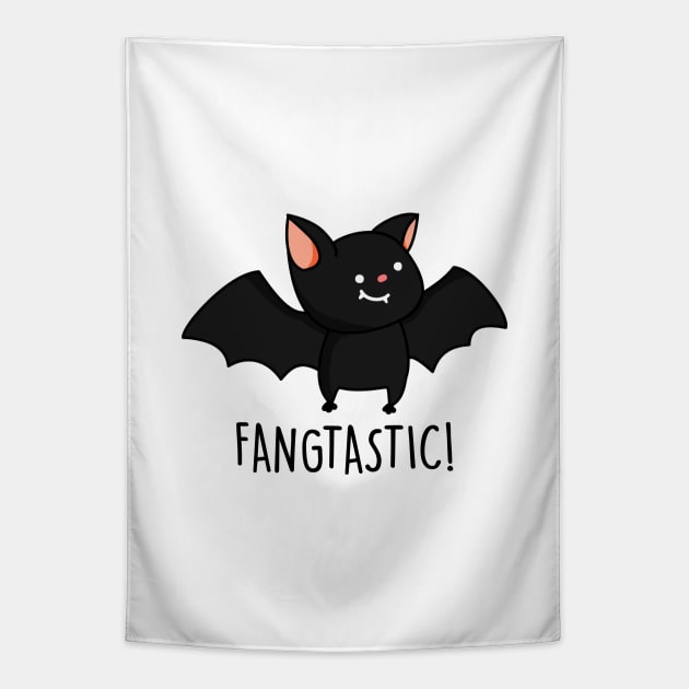 Fangtastic Cute Bat Pun - Bat Pun - Tapestry | TeePublic