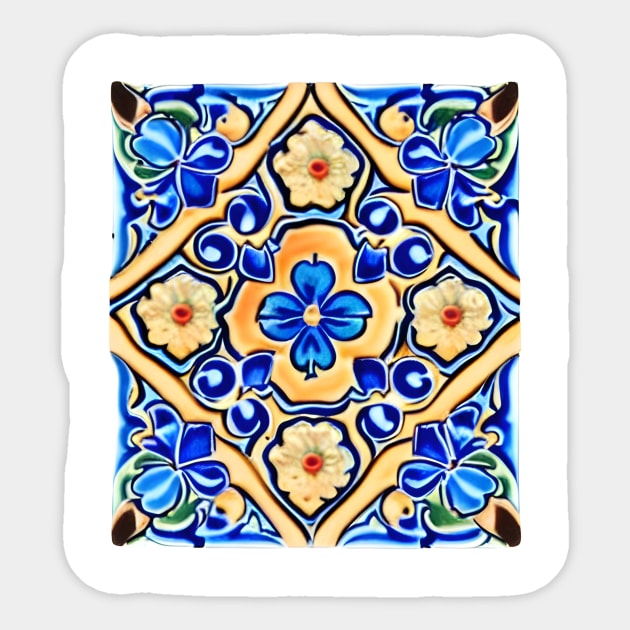Vintage Italian Tile - Tile Pattern - Sticker | TeePublic
