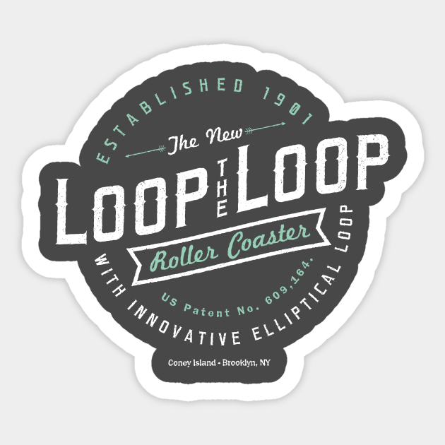 Loop the Loop - Classic Roller Coaster Merch - Roller Coaster - Sticker ...