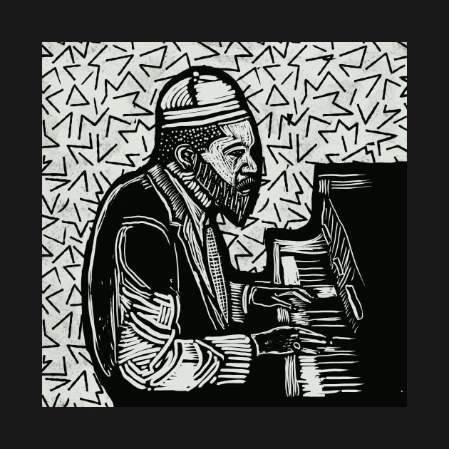 Thelonious Monk Legendary Jazz Piano Player Linotype Art Original ...