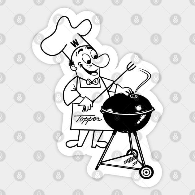 Classic Topper Weber Kettle - Weber Grill - Sticker | TeePublic
