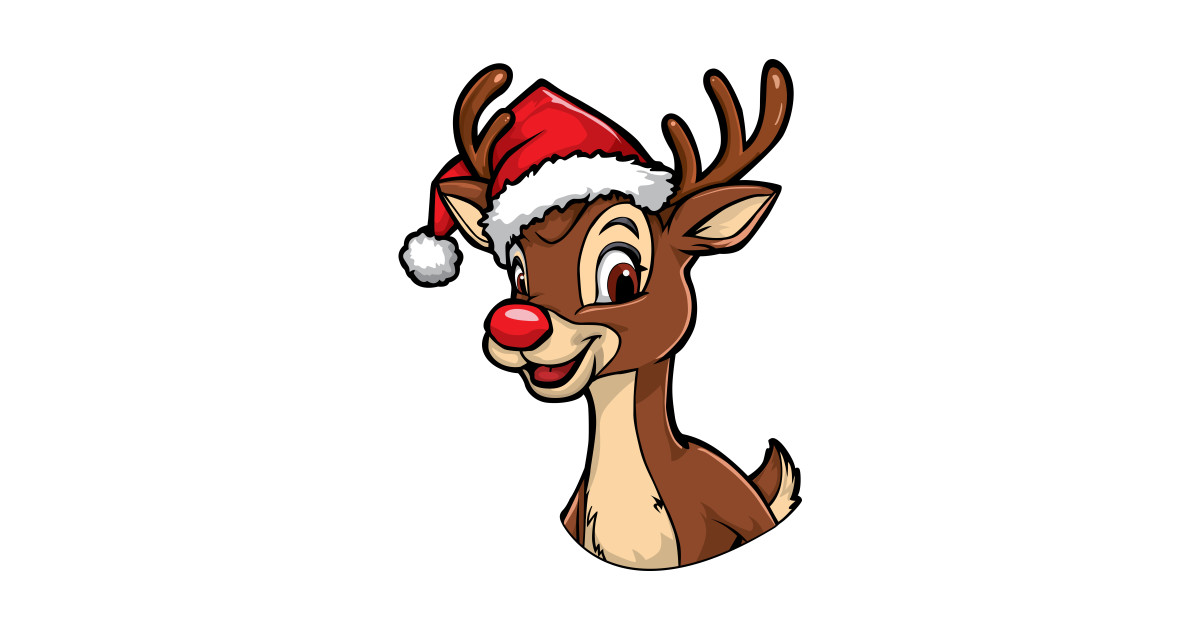 Rudolph The Red Nosed Reindeer wearing Santa's hat - Rudolph The Red ...