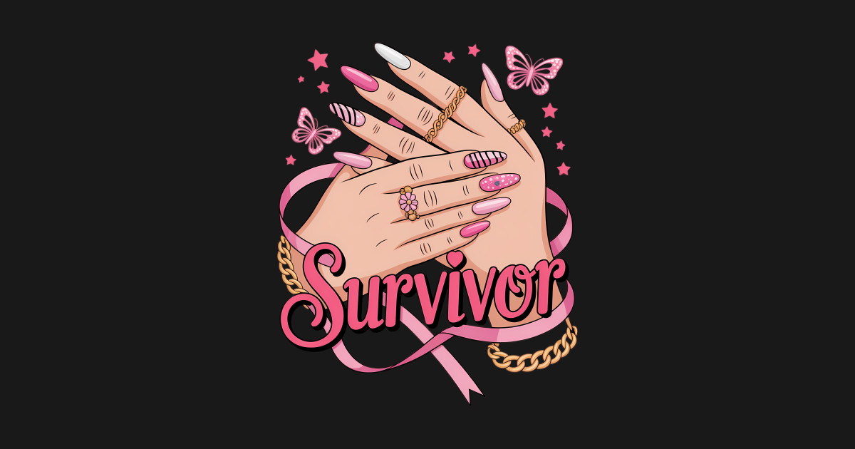 Breast Cancer Survivor Awareness Black Woman Nails Pink - Breast Cancer ...