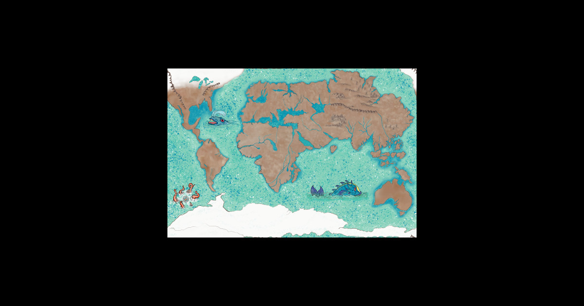 Sea Monsters Map - Sea Monsters - Posters and Art Prints | TeePublic