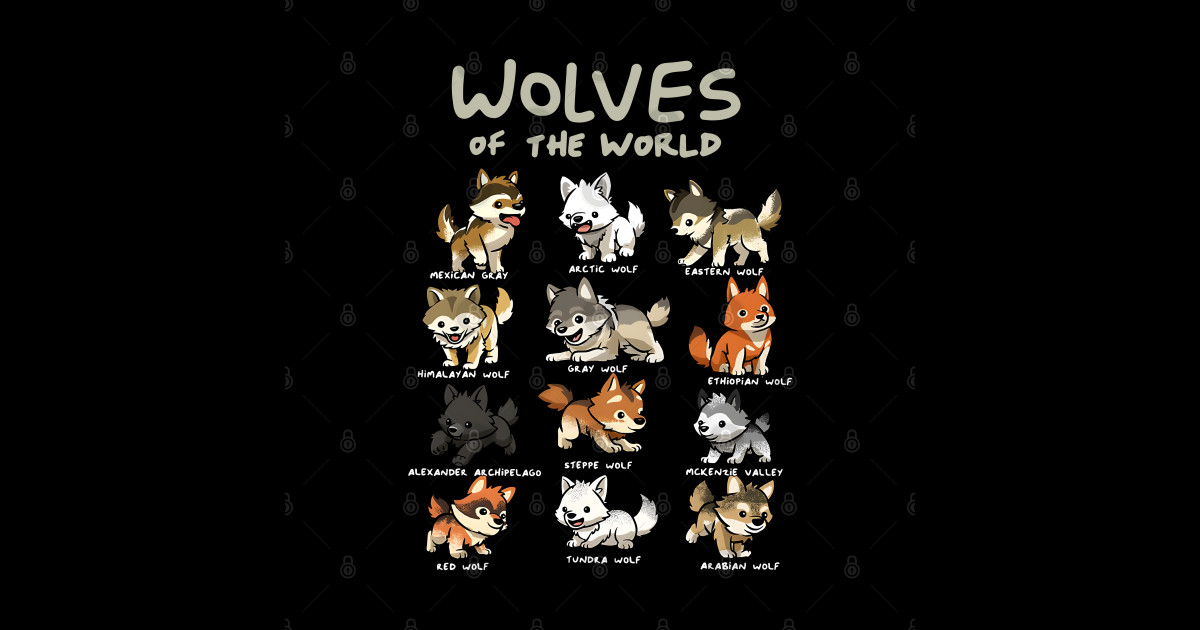Wolves Animals Of The World Chibi Wolf Cute Wolf Lover Funny - Wolves ...