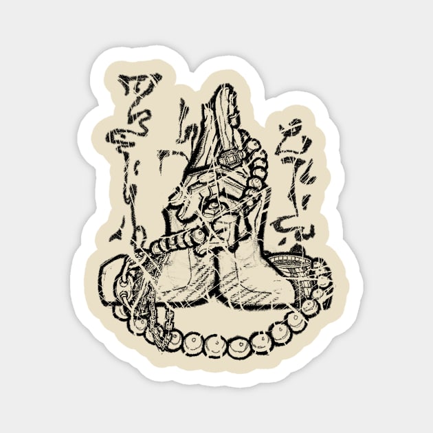 Ram Hand Sign (Dark Line Art) - Hand Signs - Magnet | TeePublic